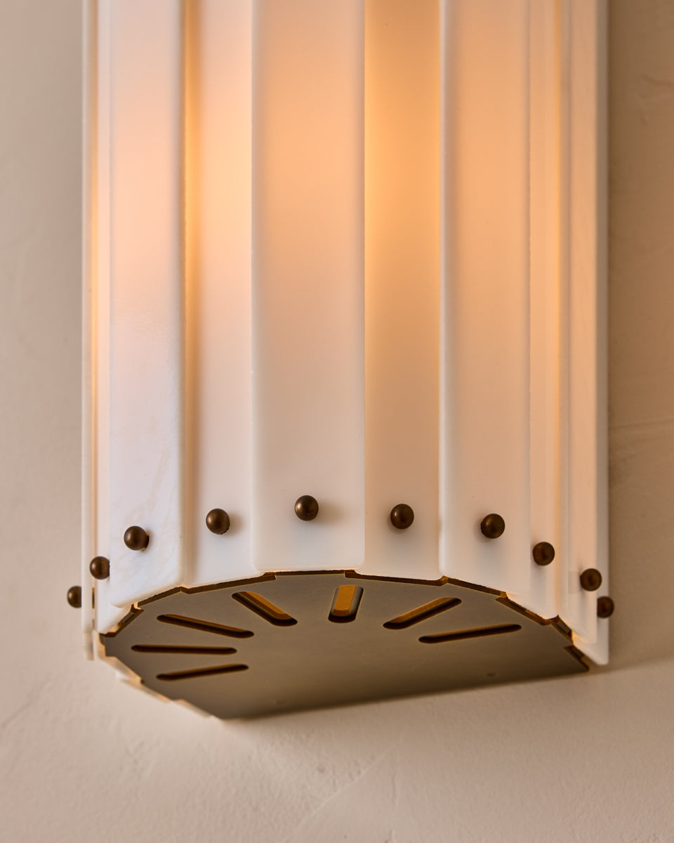 ADELE MILK GLASS FLUSH SCONCE – Robert True Ogden Lighting
