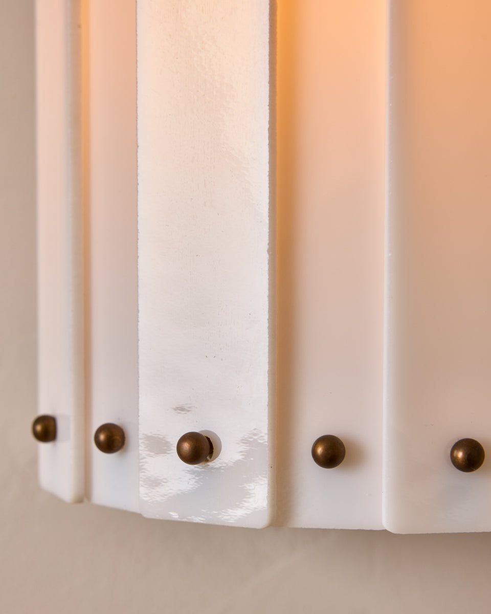 ADELE MILK GLASS FLUSH SCONCE – Robert True Ogden Lighting