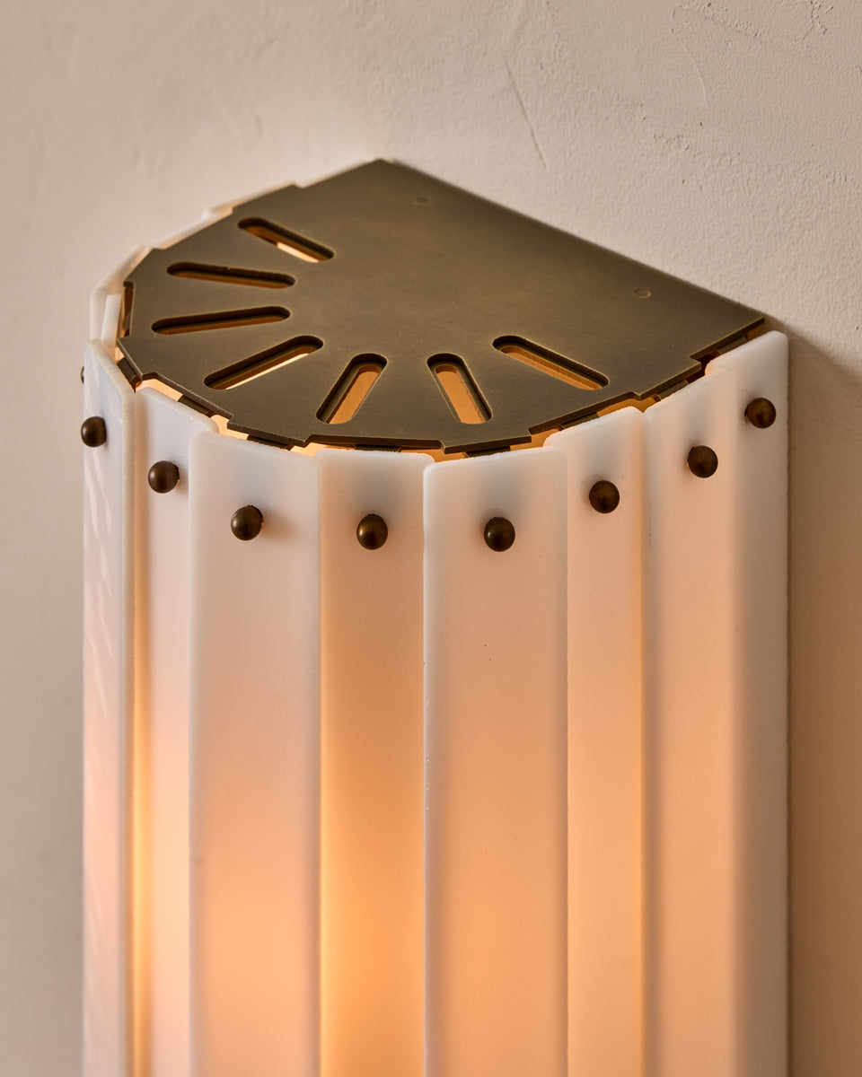 ADELE MILK GLASS FLUSH SCONCE – Robert True Ogden Lighting